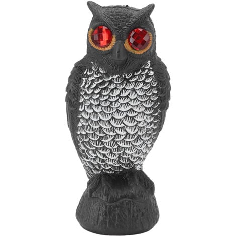 Hibou anti-oiseaux de jardin en plastique, yeux rouges, hiboux pour ...