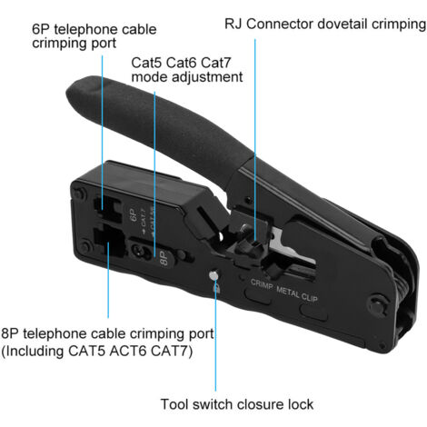 Pince à sertir Ethernet modulaire multifonctionnelle (Cat5, Cat6, Cat7 ...