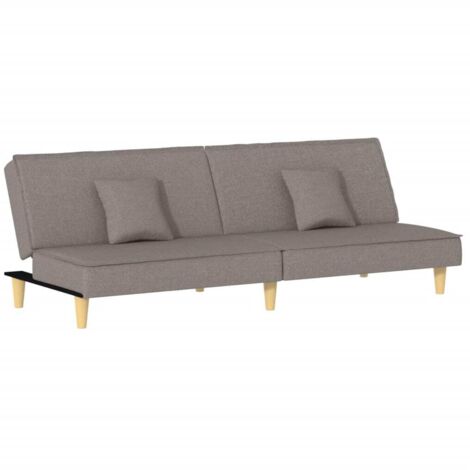 Canapé convertible taupe tissu canapé-lit confortable 2 places ...