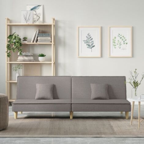 Canapé convertible taupe tissu canapé-lit confortable 2 places ...