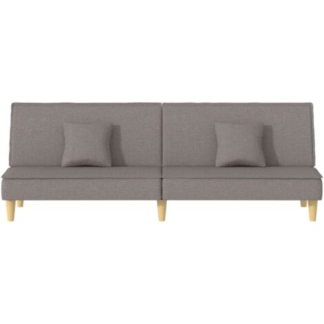 Canapé convertible taupe tissu canapé-lit confortable 2 places ...