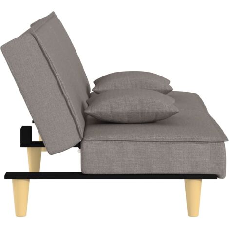 Canapé convertible taupe tissu canapé-lit confortable 2 places ...