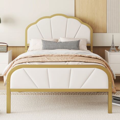 Lit simple 90x200 cm, avec tête de lit en forme de nuage, sommier à ...