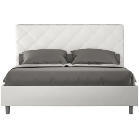 Letto Matrimoniale rivestito in Similpelle - PRIYA - Dimensione Rete ...