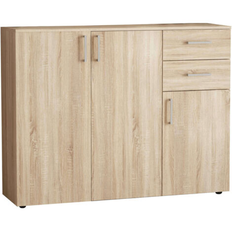 Madia Moderna con 2 cassetti e tre ante in Truciolare cm 120x35x93 ...