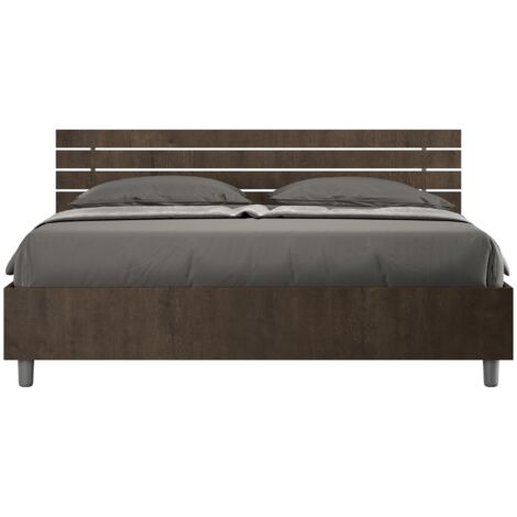 Letto Matrimoniale - ANKEL - Colore: Noce - Dimensione Rete: 160x200 ...
