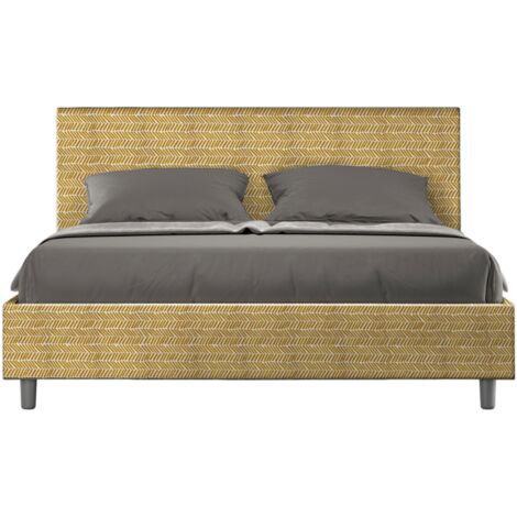 Letto Matrimoniale rivestito in Tessuto Aragona - ADELE - Dimensione ...