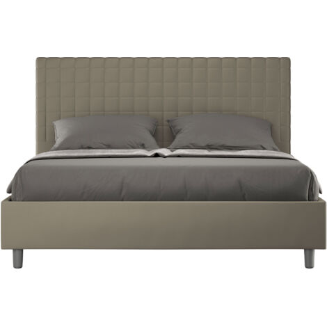 Letto Matrimoniale rivestito in Similpelle - SUNNY - Colore: Cappuccino ...