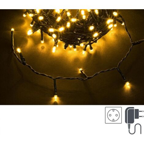 Luci Natale 100 LED Classic, Filo Verde 5mm, IP44 (12 Pezzi)