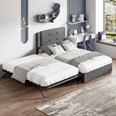 Lit adulte, lit enfant, Canapé-lit transformable en 2 lits, 90x200 ...