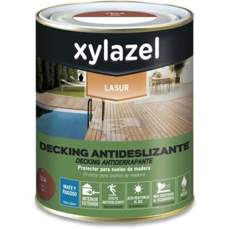 Xylazel Lasur Decking para suelo Antideslizante Mate Rugoso Teca 4 L