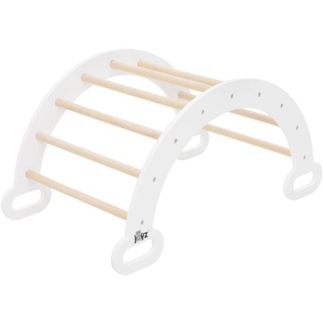 Joyz Kletterbogen für Kinder, Weiß, Bogenwippe aus Holz, 89x52x45,5 cm ...