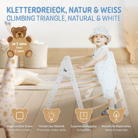 Joyz Kletterdreieck für Kinder ab 2 Jahre, Weiß, Klettergerüst Indoor ...