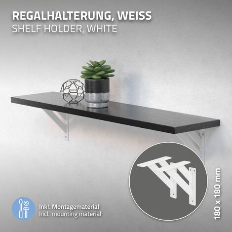ML-Design 2 Stück Regalhalterung 180x180 mm, Weiß, Aluminium ...