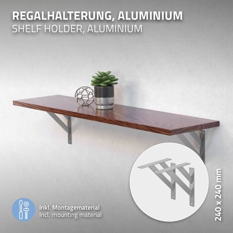 ML-Design 2 Stück Regalhalterung 240x240 mm, Silber, Aluminium ...