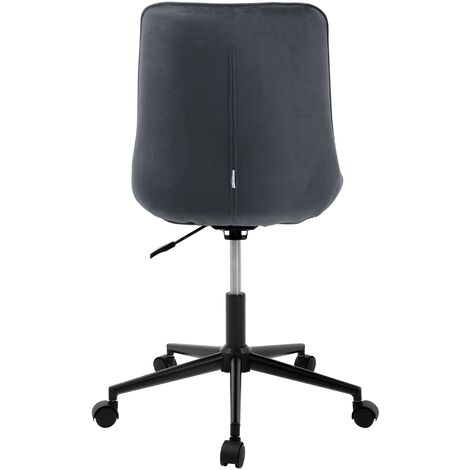 ML-Design Bürostuhl, Grau, Sitzfläche aus Samt, Metallgestell, Polsterstuhl mit Rückenlehne ...