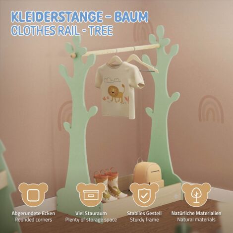 Joyz Kinder Kleiderständer Baum-Design mit Ablage und Kleiderstange ...