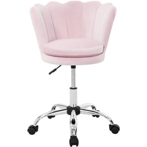 ML-Design Bürostuhl 2er Set aus Samt, Hellrosa, Polsterstuhl mit Rückenlehne, höhenverstellbar ...