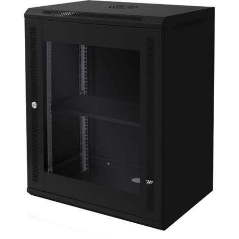ECD Germany Netzwerkschrank 15 HE, Serverschrank 19 Zoll, Schwarz ...