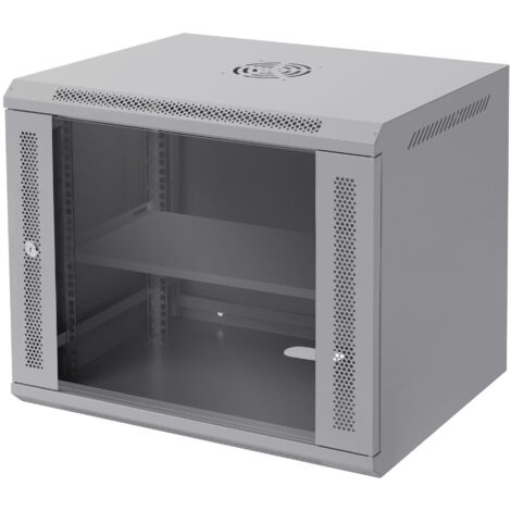 ECD Germany Netzwerkschrank 9 HE, Serverschrank 19 Zoll, Grau ...