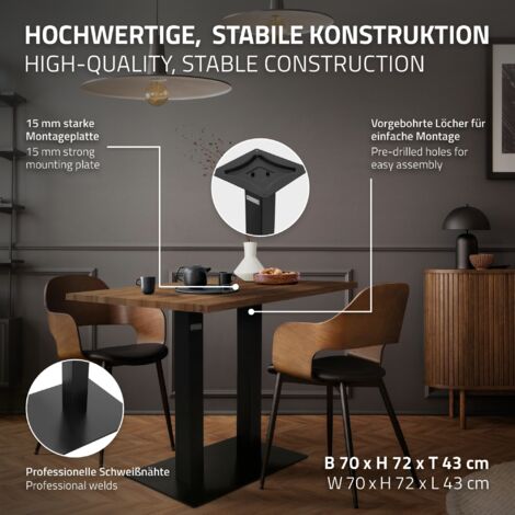 ML-Design Tischgestell Doppel Schwarz Höhe 72cm, Metall (Stahl ...