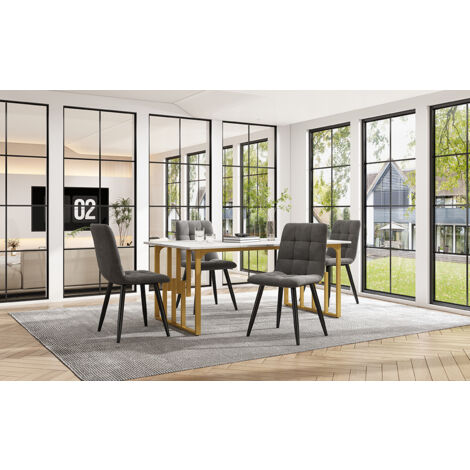 Set da pranzo (5 pezzi), tavolo da pranzo con 4 sedie, set da tavolo da ...