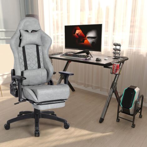 Sedia da gaming con poggiapiedi, Sedia da gamer con funzione massaggio ...