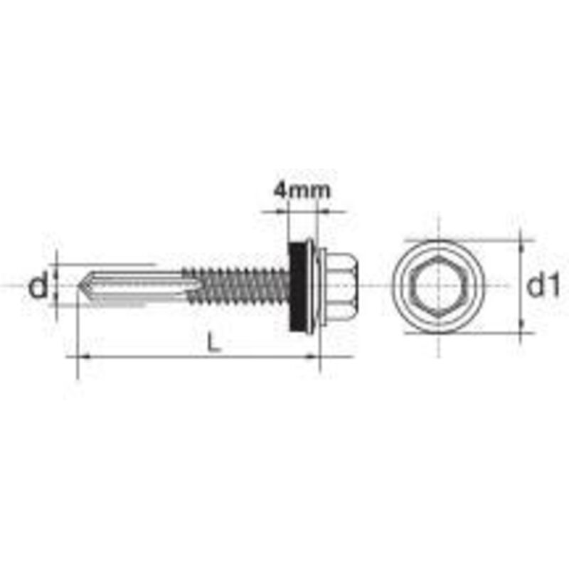VIS AUTOPERCEUSE IMPAX AVEC EPDM 12MM GALVANISÉE 5,532MM - 3 STO ...