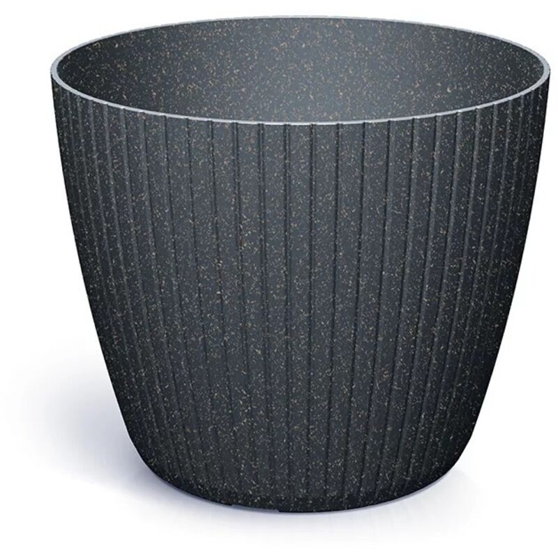 Pot de fleurs rond en bois écologique Lamia - Anthracite 12,8 L - PP ...