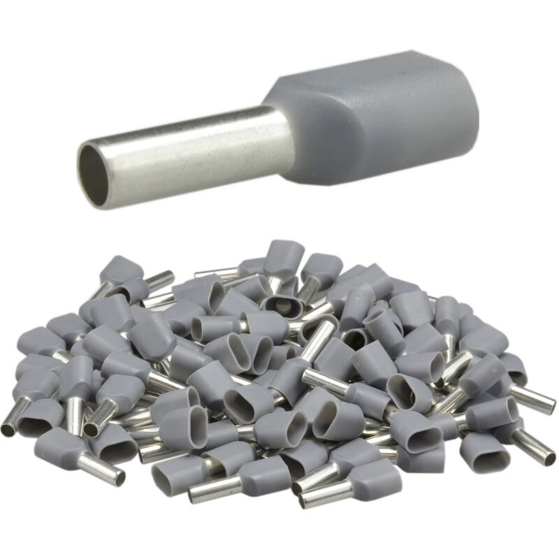 Cosse à double manchon isolée 2X4.0/12 grise (100 pièces)
