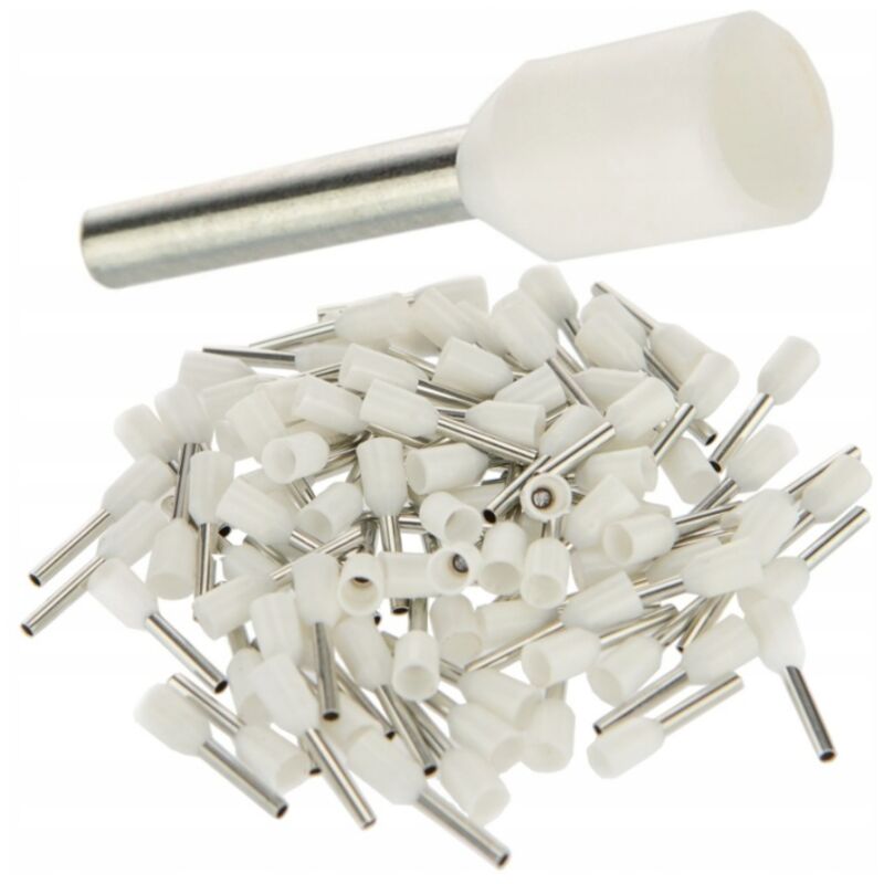 Cosse à embout isolée 0,75/8 blanche (100 pièces)