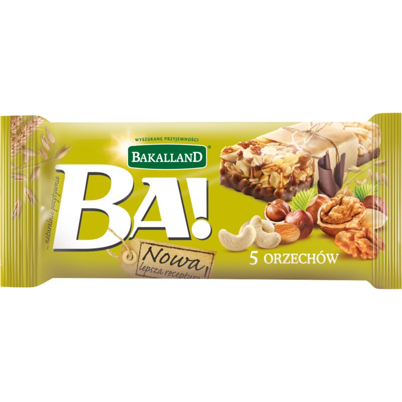 Bakalland Ba Barre de Céréales aux 5 Noix 40 G