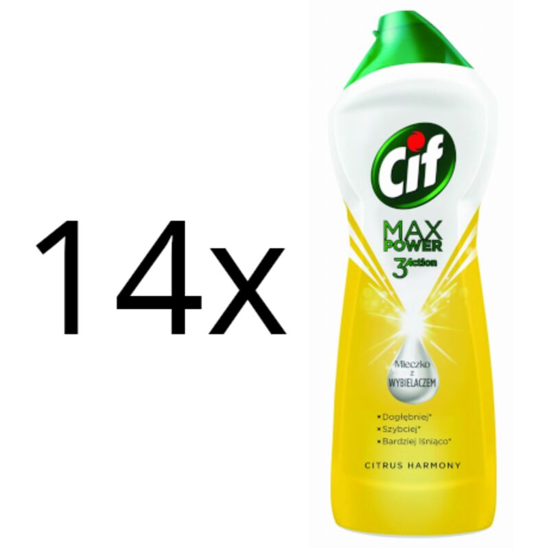 CIF Max Power - Lait nettoyant à l'eau de Javel, citron, 1001 g