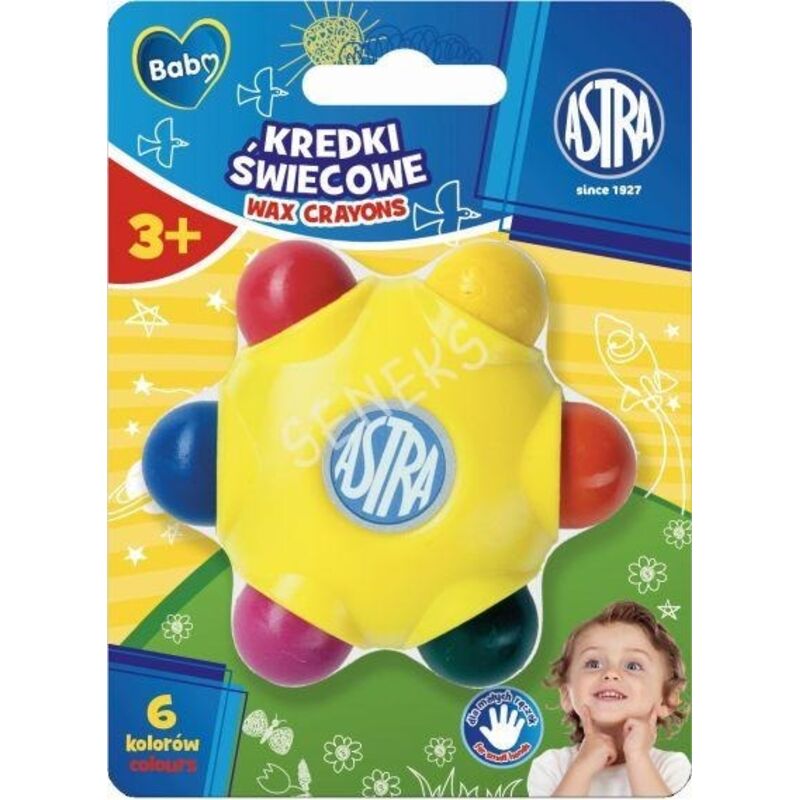 Crayons de cire étoiles Astra Baby, 6 couleurs