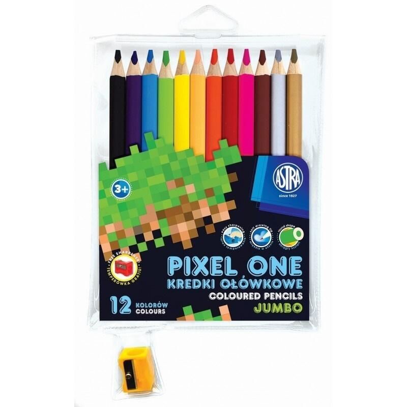 Crayons de couleur Pixel One 12 couleurs + taille-crayon