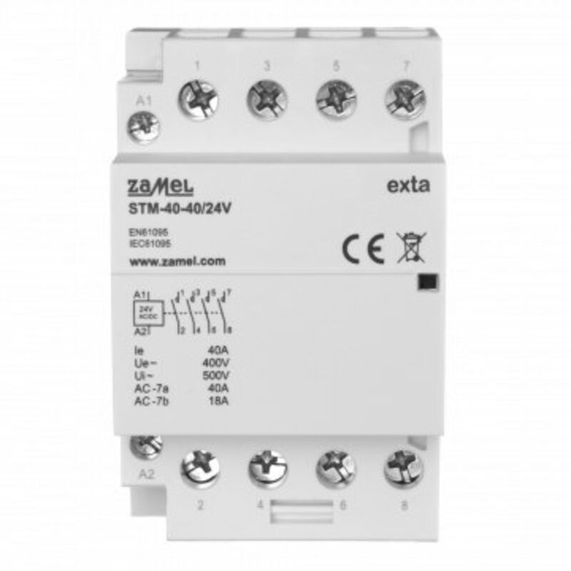 Contacteur d'installation modulaire 40A, 4xNO, 24V AC/DC+F13 STM-40-40/24V