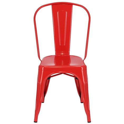 Chaise rouge Paris inspirée de Tolix