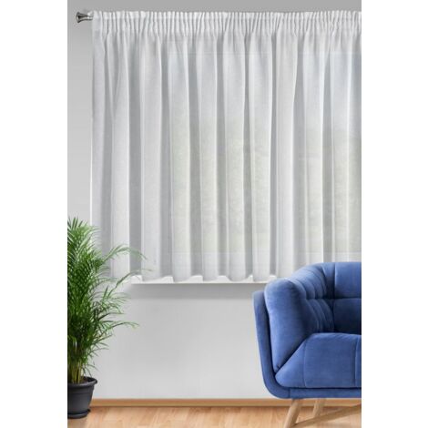 RIDEAU PRÊT ANGELA SUR RUBAN 400X145 CM BLANC