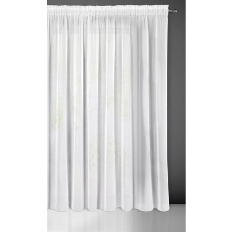RIDEAU PRÊT ANGELA SUR RUBAN 350X250 CM BLANC