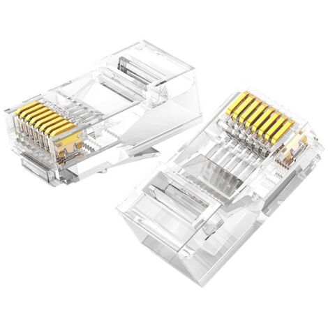 Embout de fiche RJ45 8P8C Cat 6 transparent SET de 10 pcs