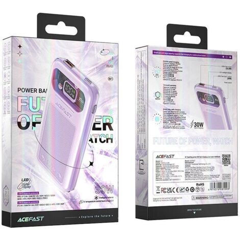 Powerbank 10000mAh Sparkling Series charge rapide 30W violet