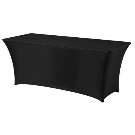 Nappe rectangulaire sans repassage 150x760cm Tissu jersey noir - Hendi ...