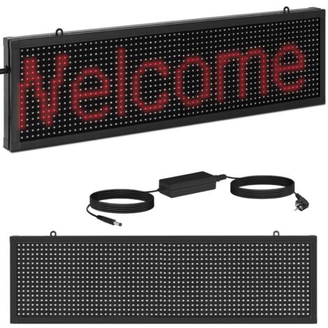 Panneau publicitaire lumineux 64 x 16 cm, LED rouges