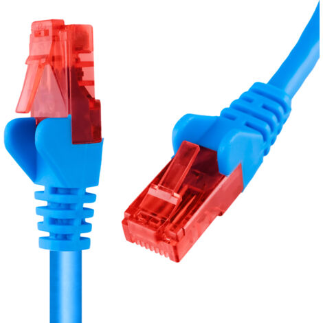 Câble RJ45 CAT 6 U/UTP AWG24, bleu, 10 m
