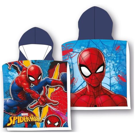 Serviette poncho avec capuche 55x110 Spiderman