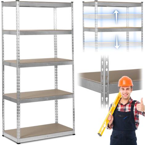 Étagère d'entrepôt en métal 183 x 90 x 45 cm Humberg HR-700 argent