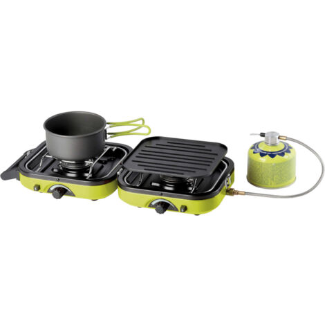 Réchaud de camping double compact + grill