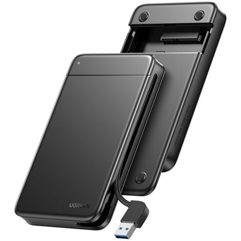 Boîtier disque SSD Pocket HDD 2,5'' SATA, câble USB intégré, noir