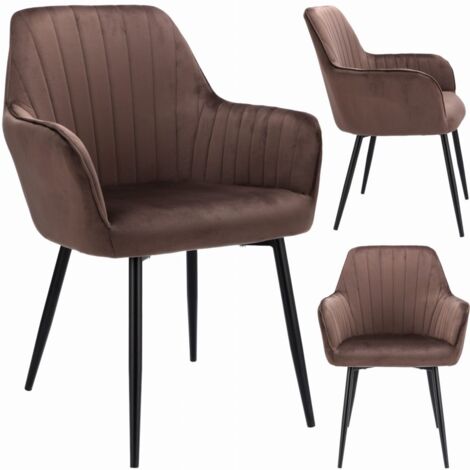 Chaise CORA recouverte de velours marron