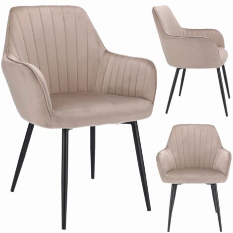 Chaise CORA recouverte de velours beige